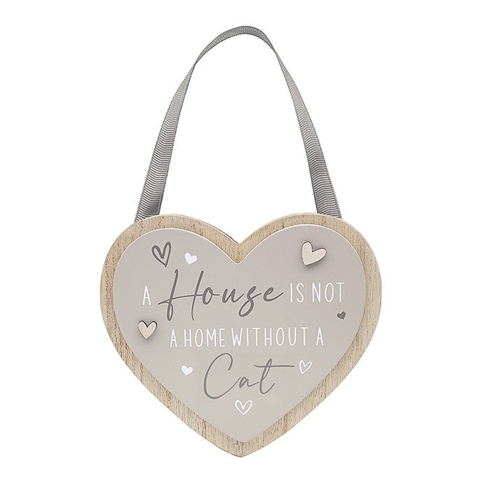 Love & Affection Heart Shaped Hanging Cat Plaque – Cat World Feline ...