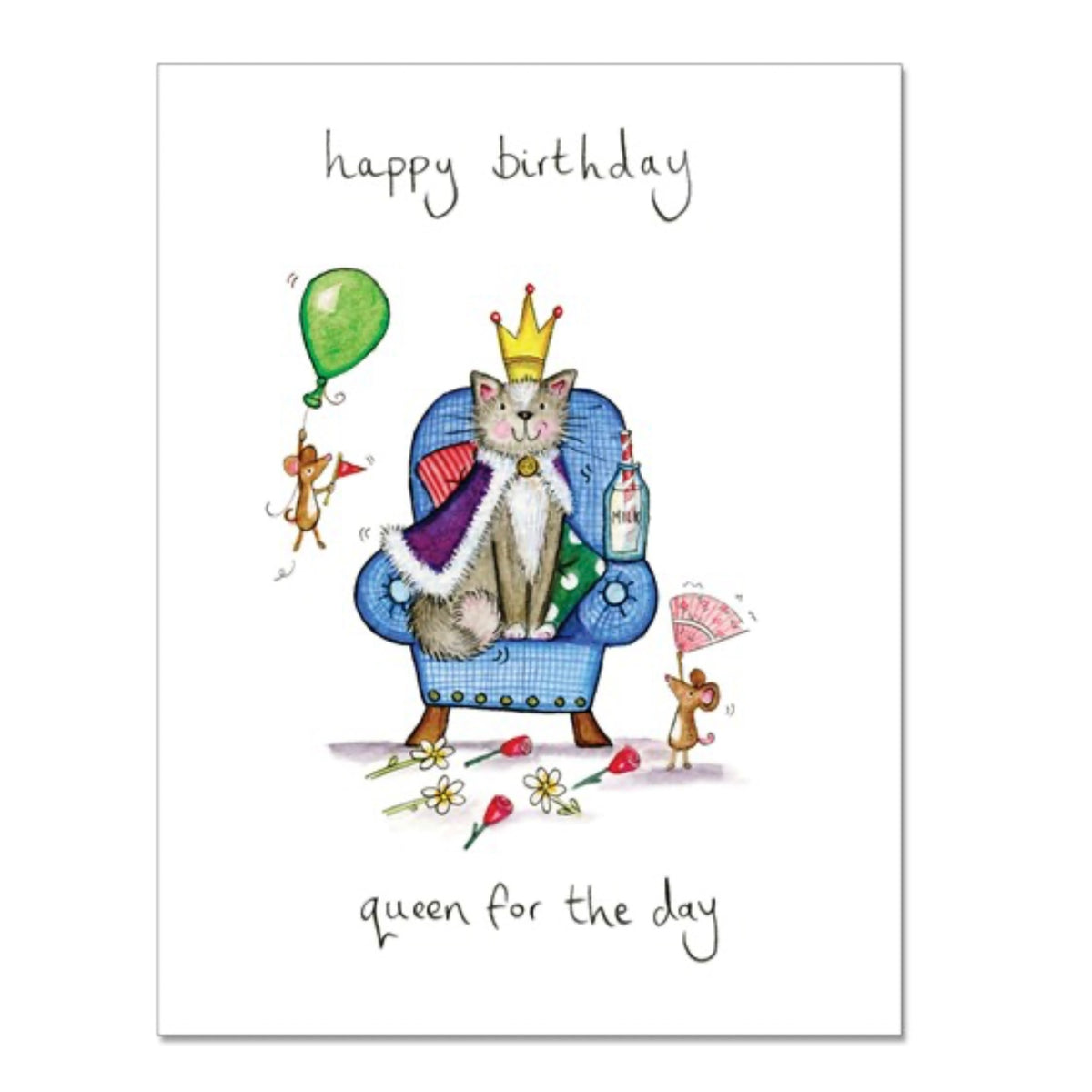 Cockadoodle Cat Greetings Card - Queen for a Day – Cat World Feline ...